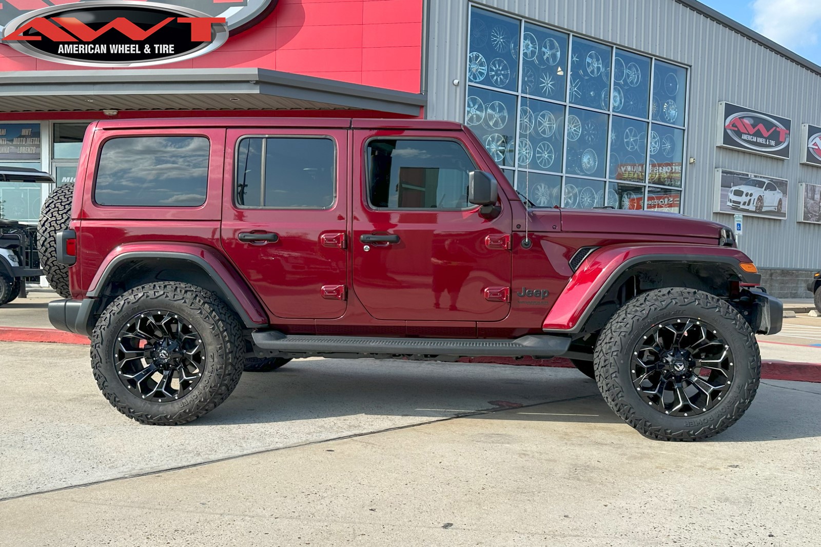 Maroon Jeep Wrangler Unlimited JL