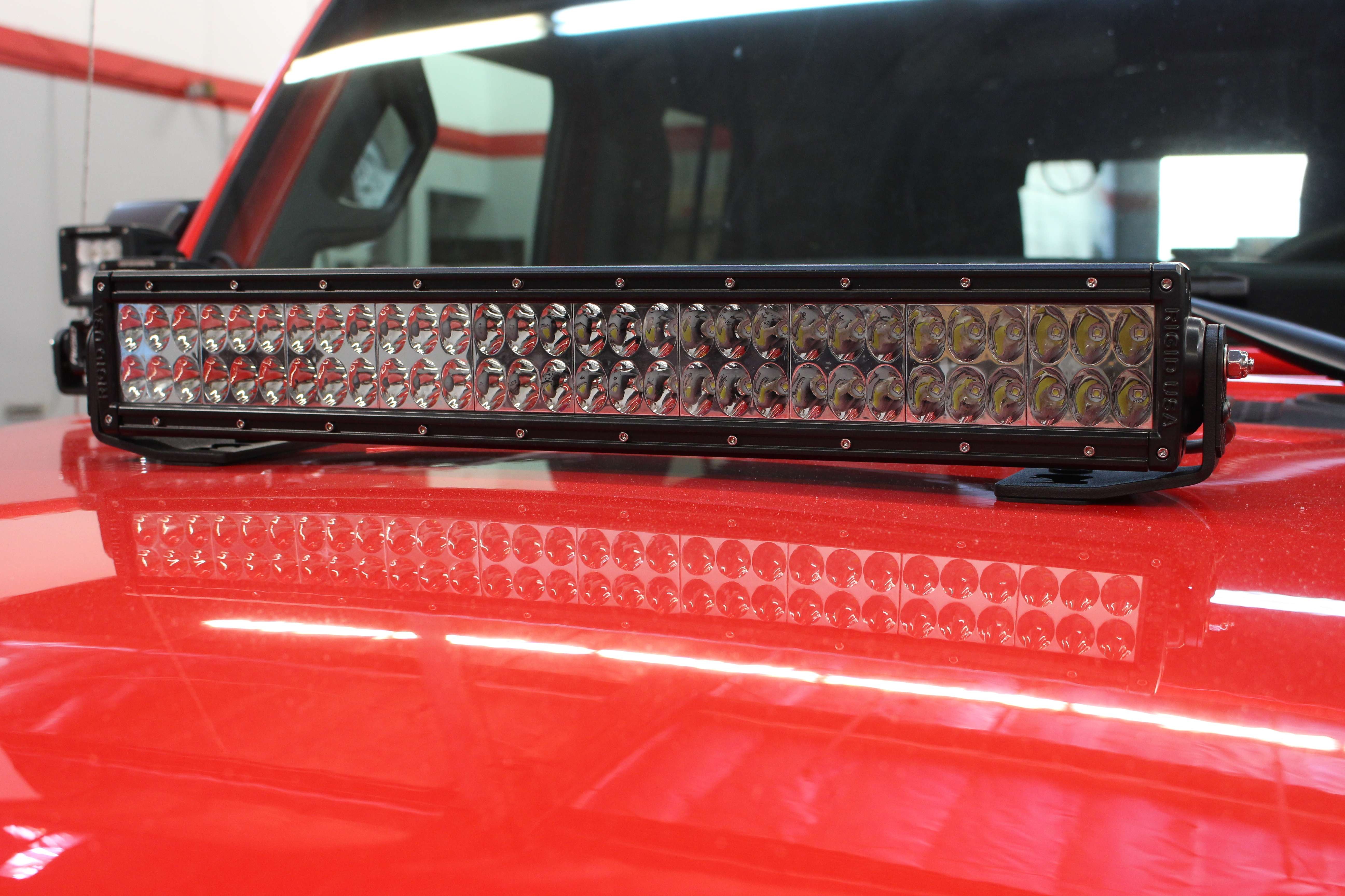 Jeep Wrangler JL, JLU & JT Center Hood Mount 20 Double Row LED Bar